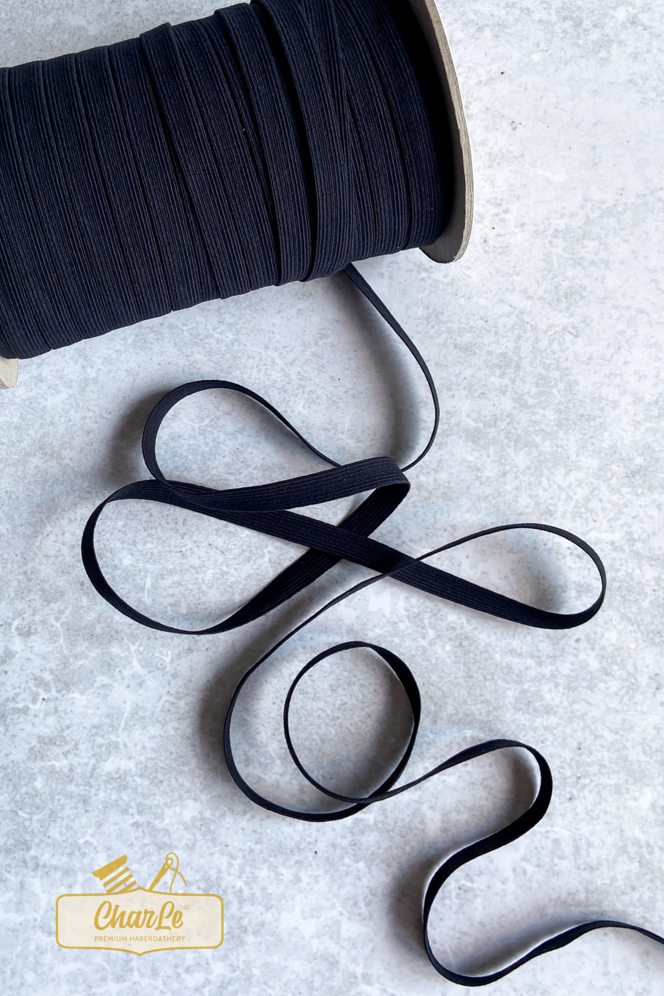 ORGANIC ELASTIC 10MM | Black – Paper Scissors Cloth