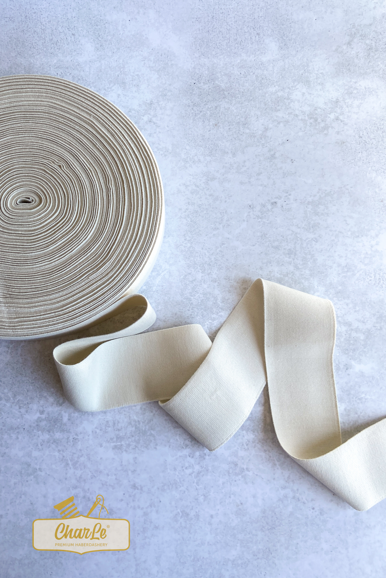 ORGANIC ELASTIC 65MM | Ecru – Paper Scissors Cloth