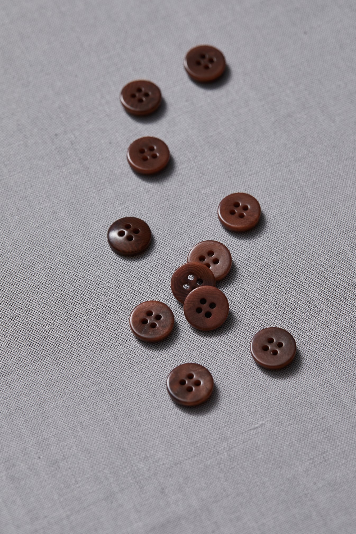 Plain 4 Hole Corozo Button | Pecan 11mm | Paper Scissors Cloth